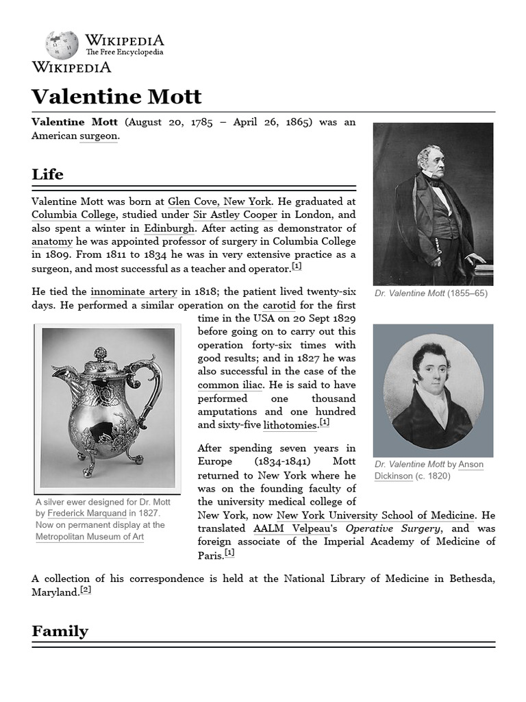Valentine Mott | PDF