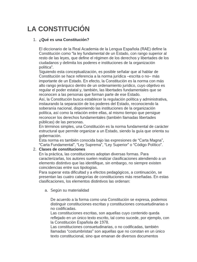 Tipos y funciones de las constituciones | PDF | Constitución | Estado ...