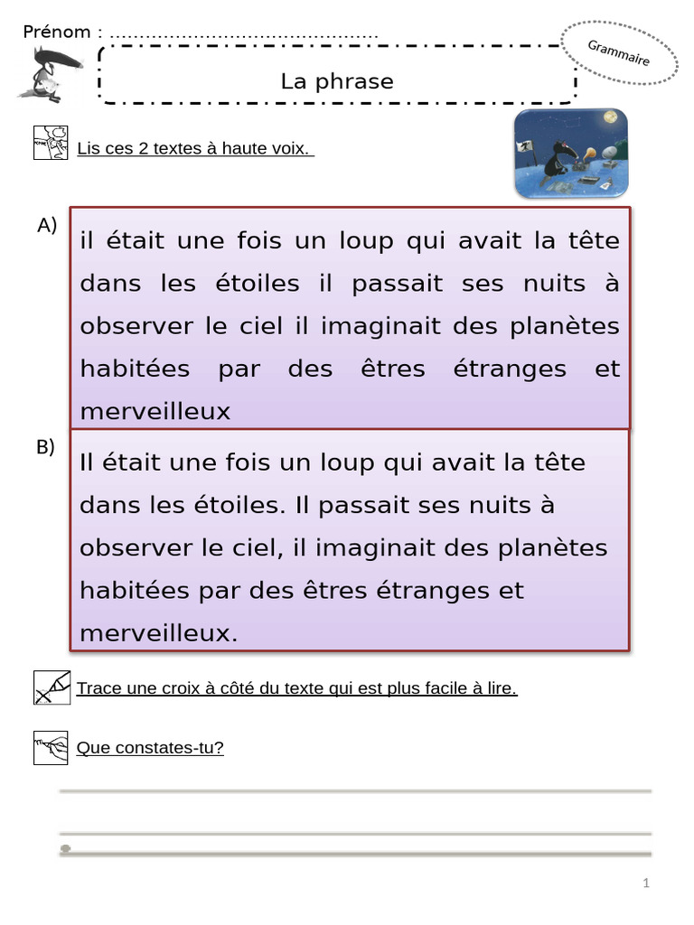 Grammaire : Exercices sur la Phrase | PDF | Language Arts & Discipline ...