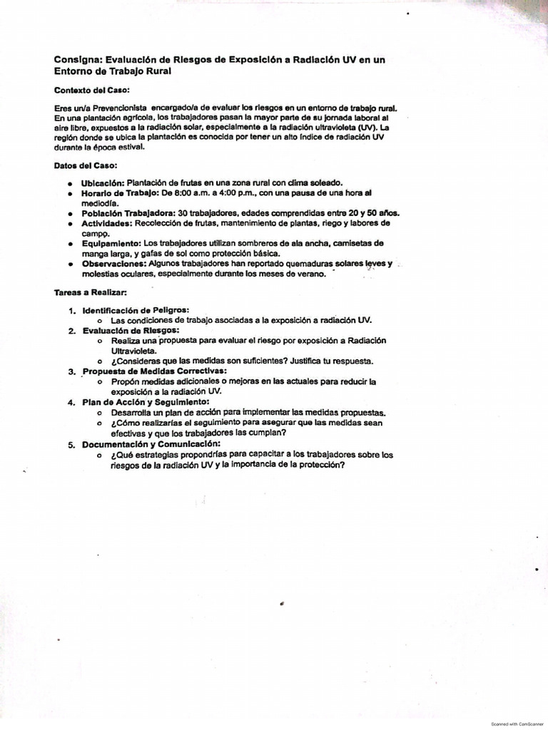 Consigna Actividad Radiaciones UV | PDF