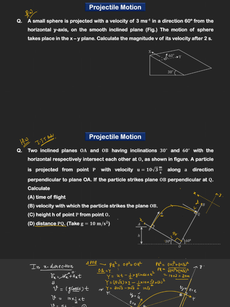 Projectile Motion - L-10 (Class Notes) 48889933 | PDF