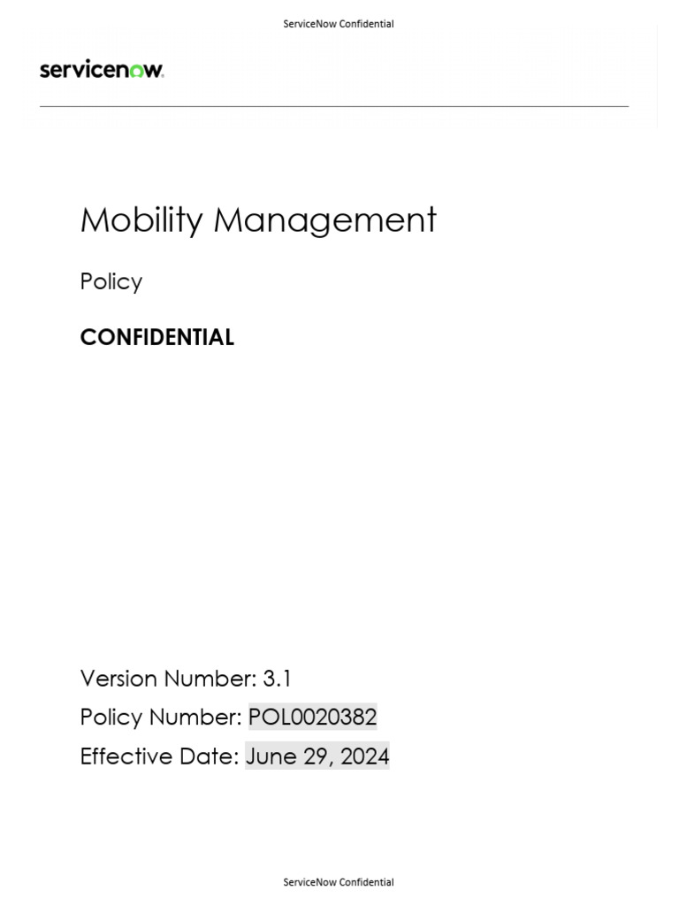 POL0020382-3.1-Mobility Management Policy | PDF