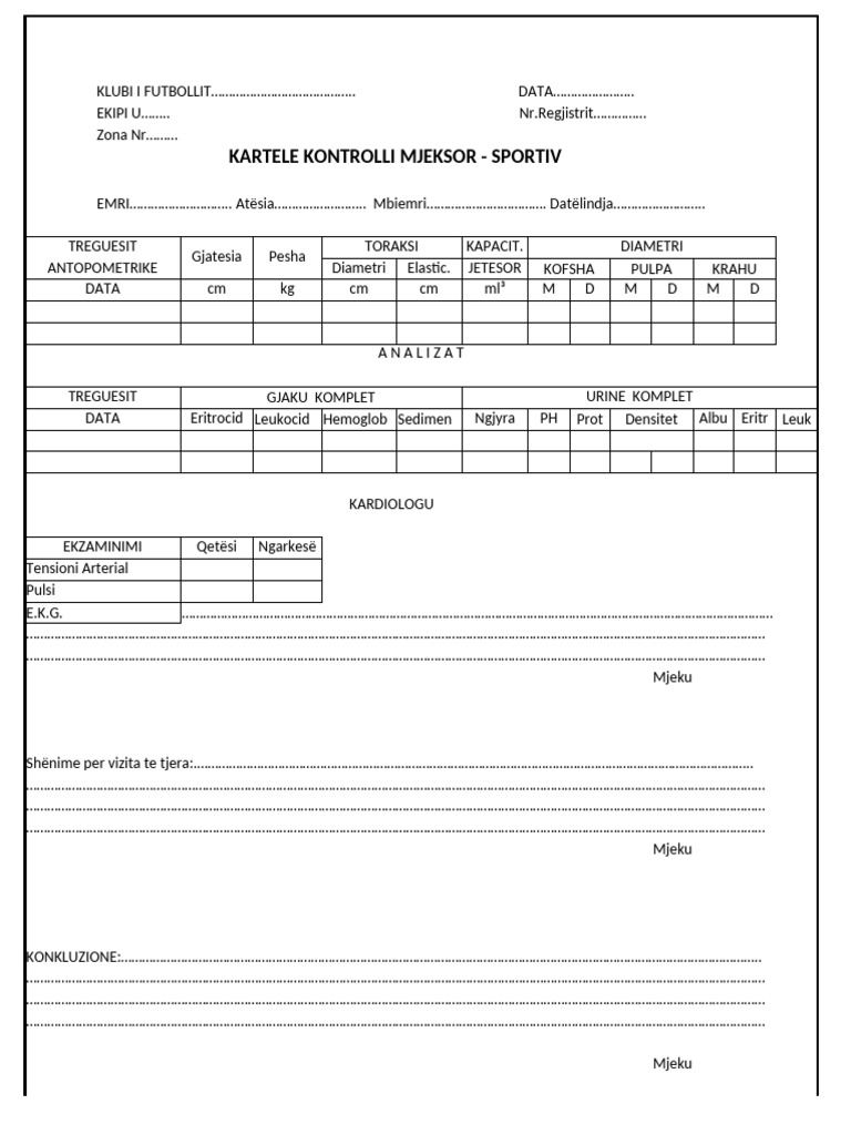 Kartela Mjeksore | PDF