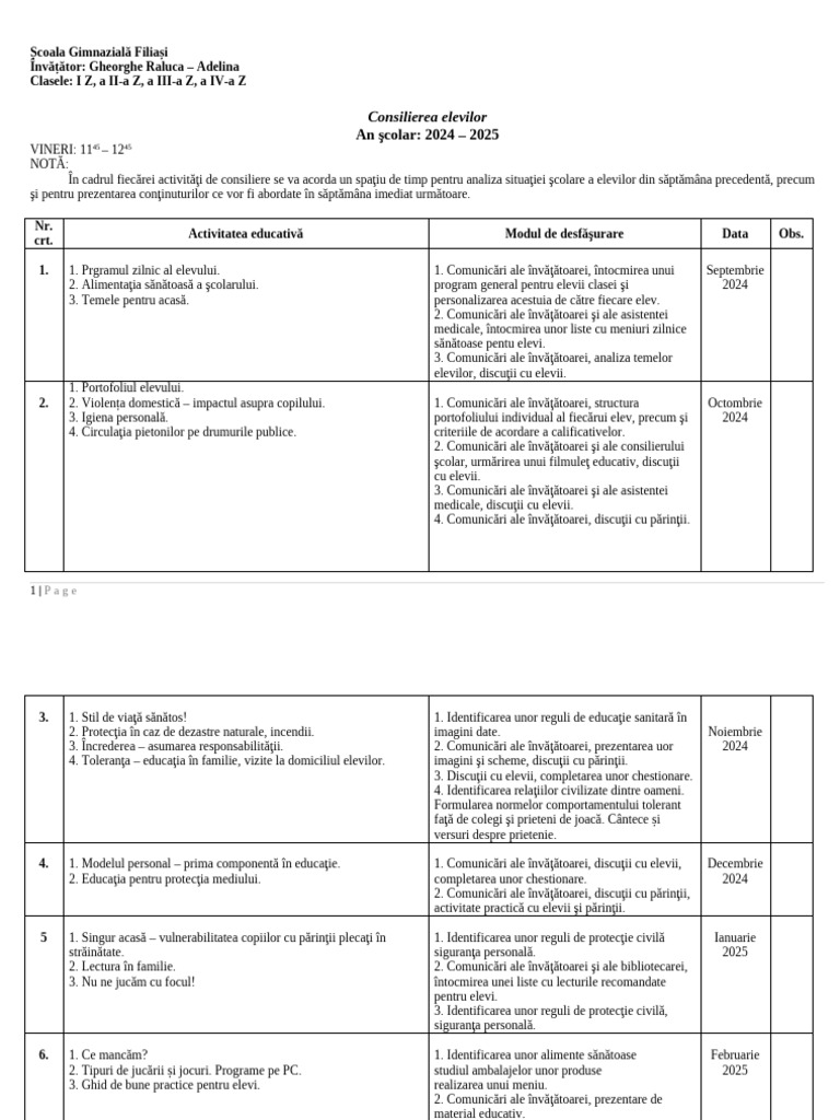 Consilierea Elevilor | PDF