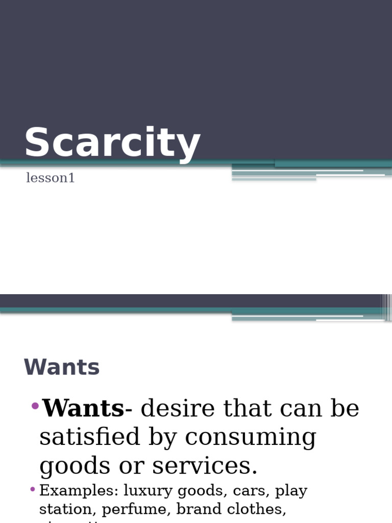 Understanding Scarcity and Resources | PDF | Economics | Career & Growth