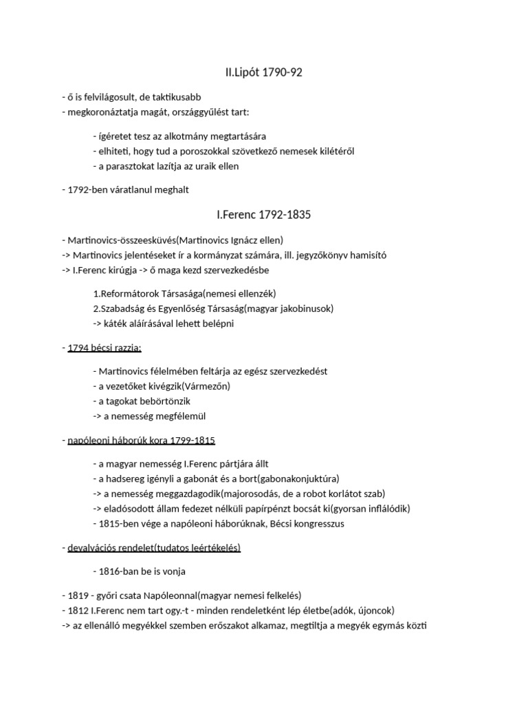 II Lipót, I Ferenc, V Ferdinánd | PDF