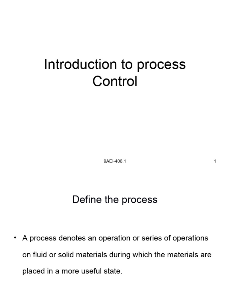 Introduction To Process Control | PDF
