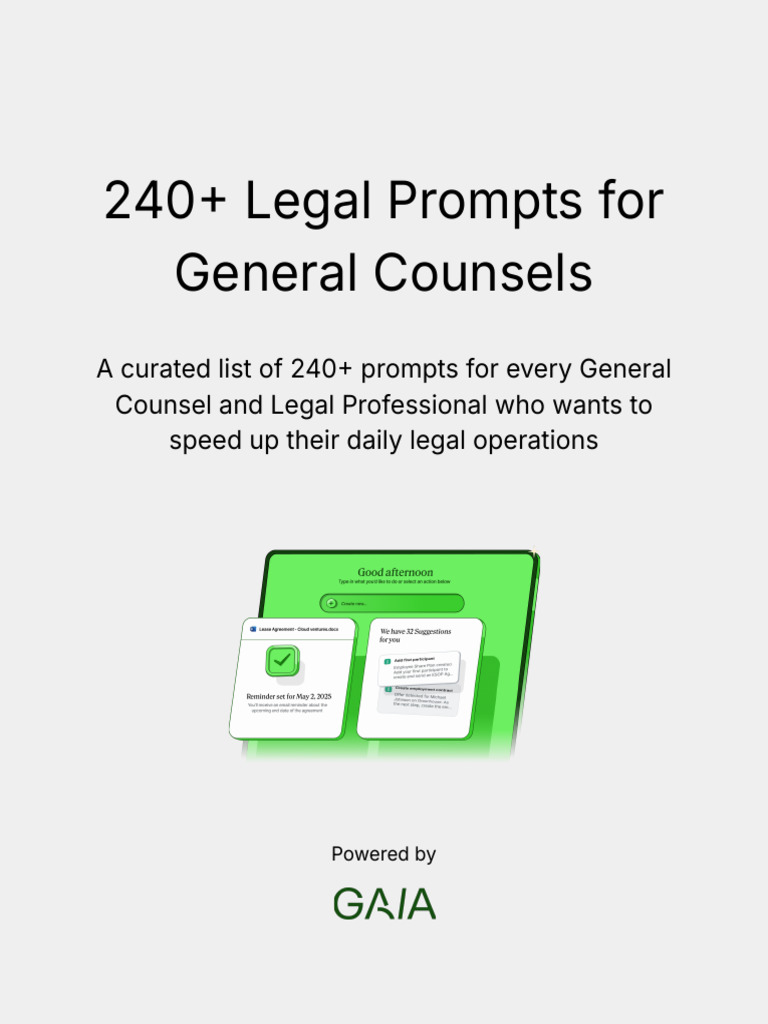 240 Legal Prompts For General Counsels Teaser | PDF