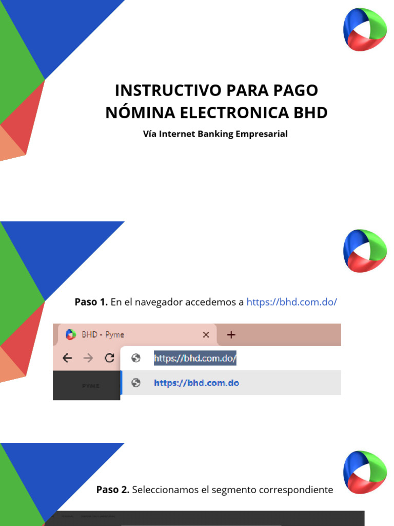 Guia Paso A Paso - Pago Nomina Electronica BHD | PDF