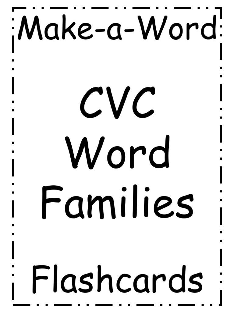 CVC Word Families: Flashcards | PDF