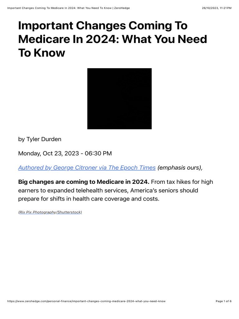 Important Changes Coming To Medicare in 2024: What You Need To Know ...