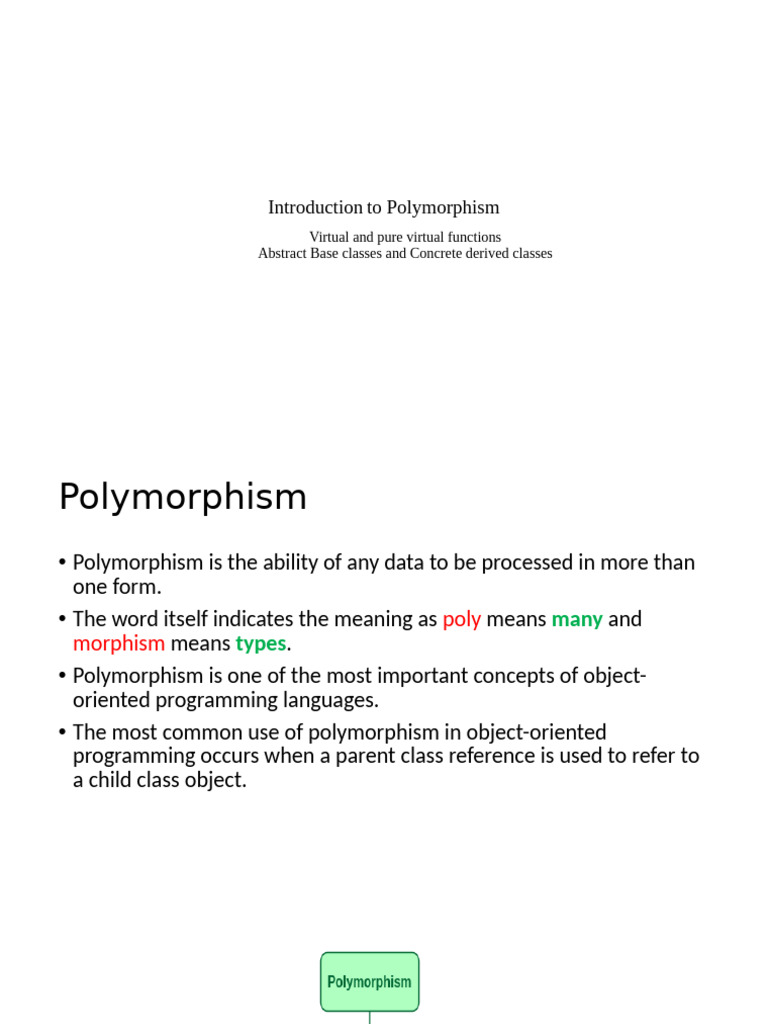 Introduction To Polymorphism | PDF