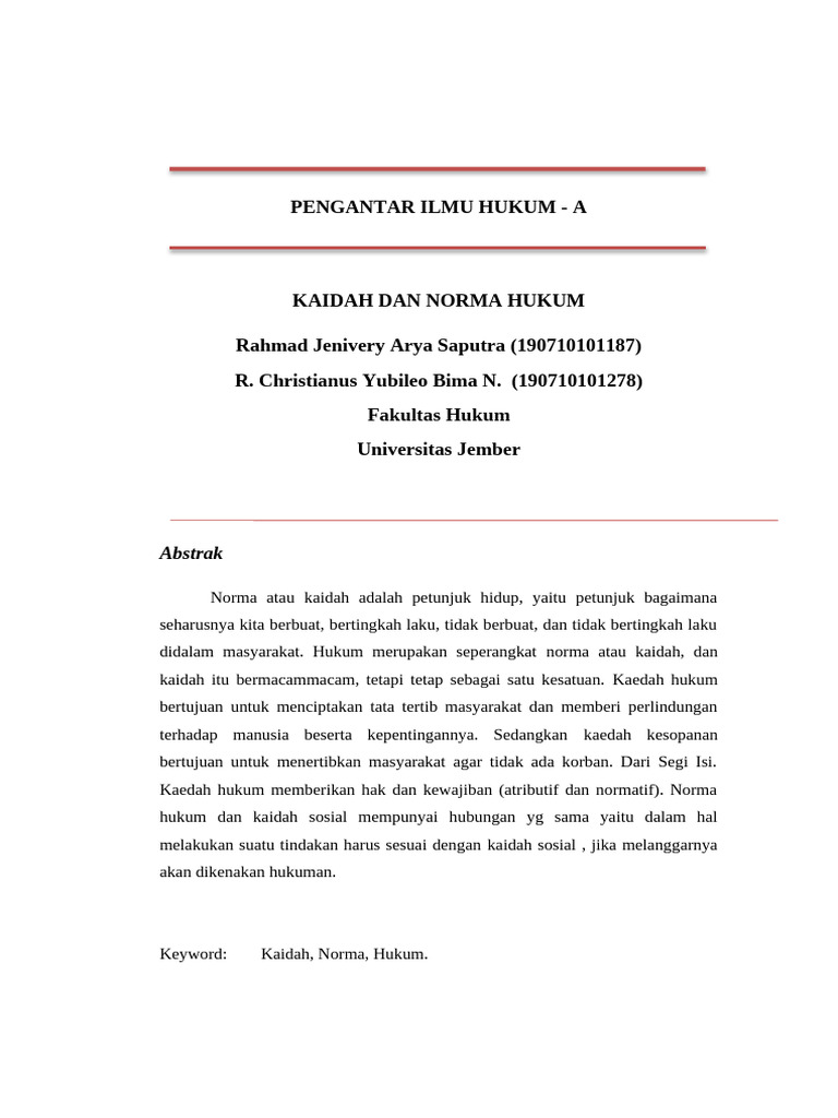 Kaidah Dan Norma Hukum | PDF