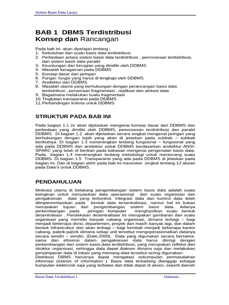 1 - DDBMS Konsep Dan Design | PDF