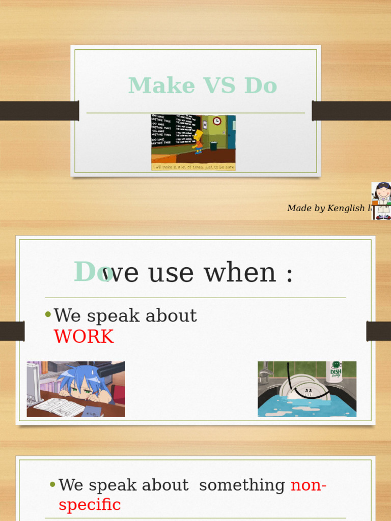Usage of Make and Do Direct Method Activities Grammar Drills Grammar Gu ...