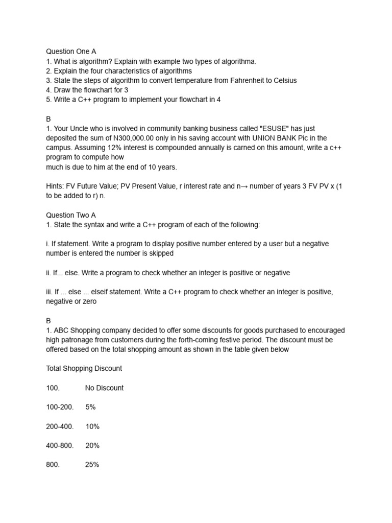 Csc201 Computer Programming C Pdf Computer Program Programming 0539