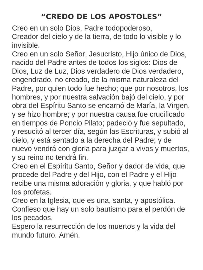 Credo de Los Apostoles | PDF