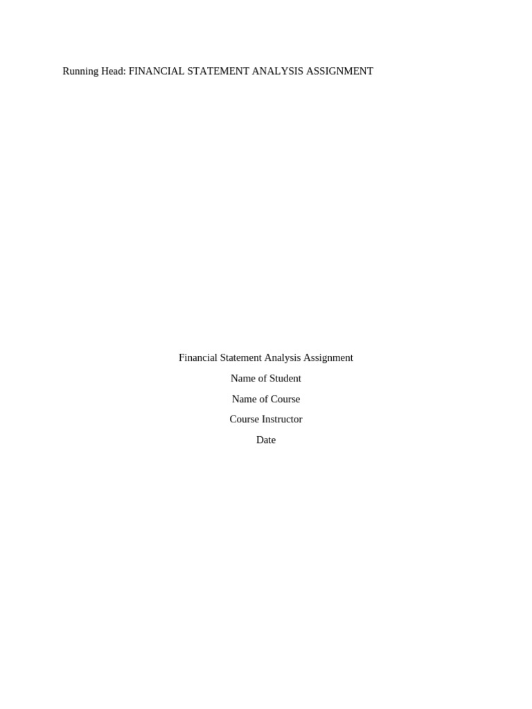 Financial Statement Analysis Assignment Writer | PDF | Equity (Finance ...