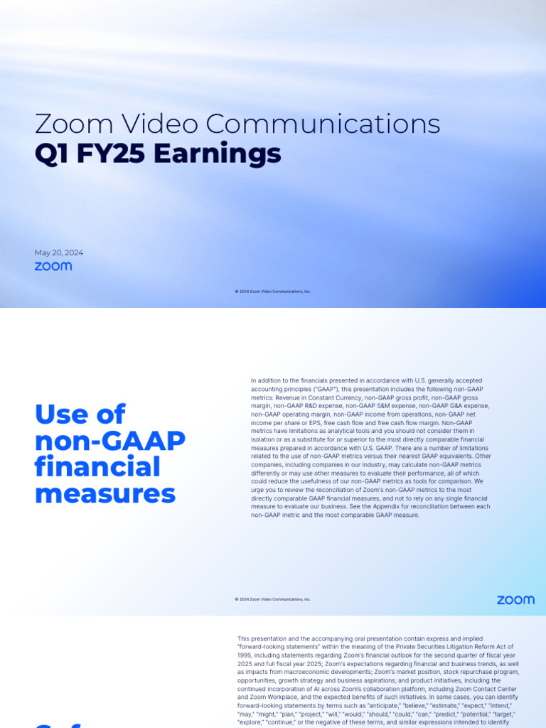 Zoom Q1 FY25 Earnings Report | PDF | Revenue | Computers