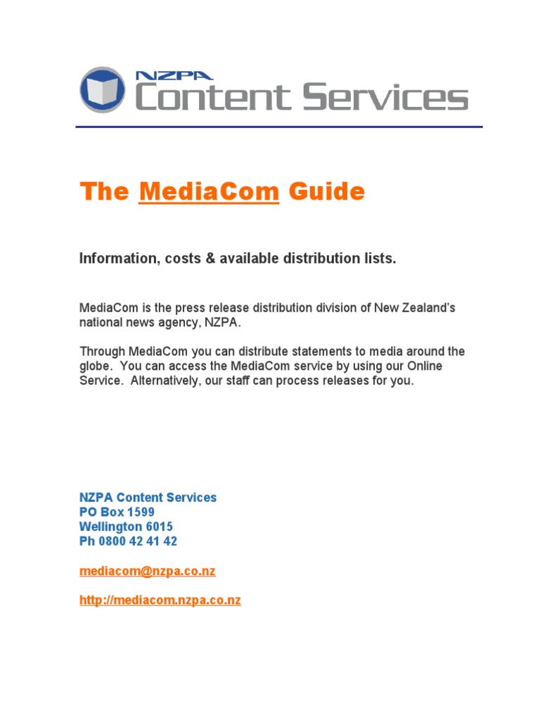 The Mediacom Guide: Information, Costs & Available Distribution Lists ...