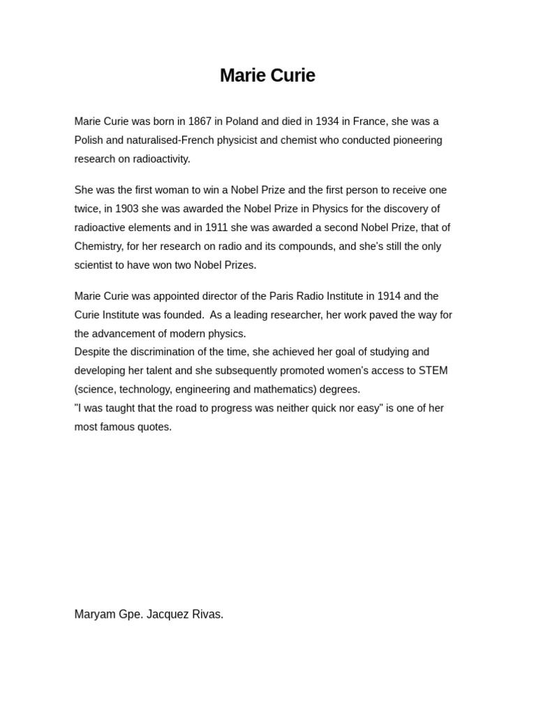 Marie Curie | PDF