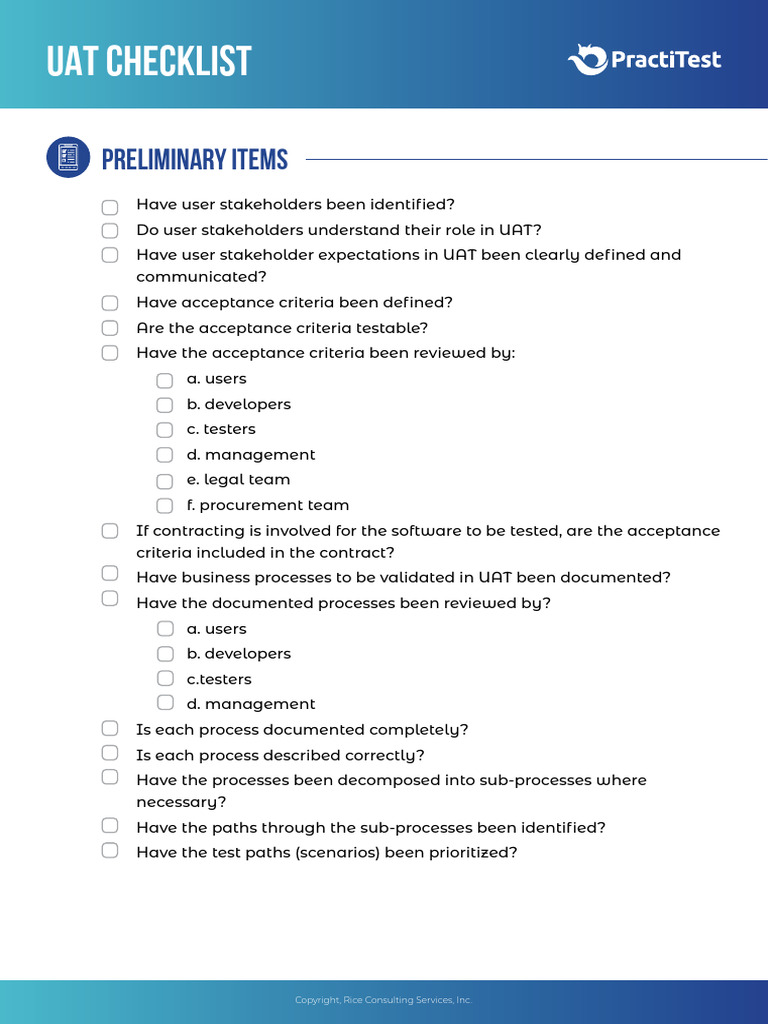 Uat Checklist | PDF