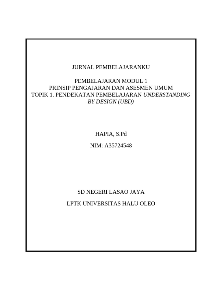 JURNAL HAPIA, S.PD | PDF