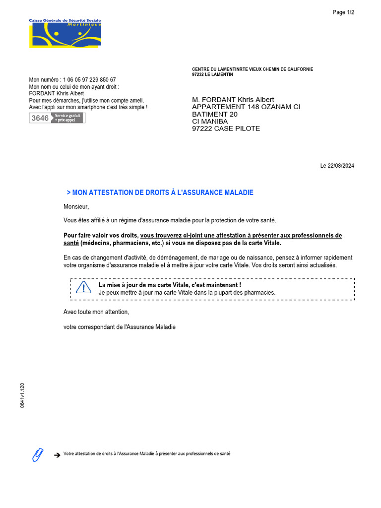 Attestation Droits | PDF