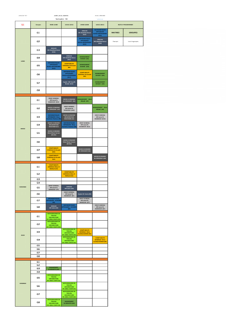 Emp Du Temps Sem Imp Version 1 20242025 PDF | PDF