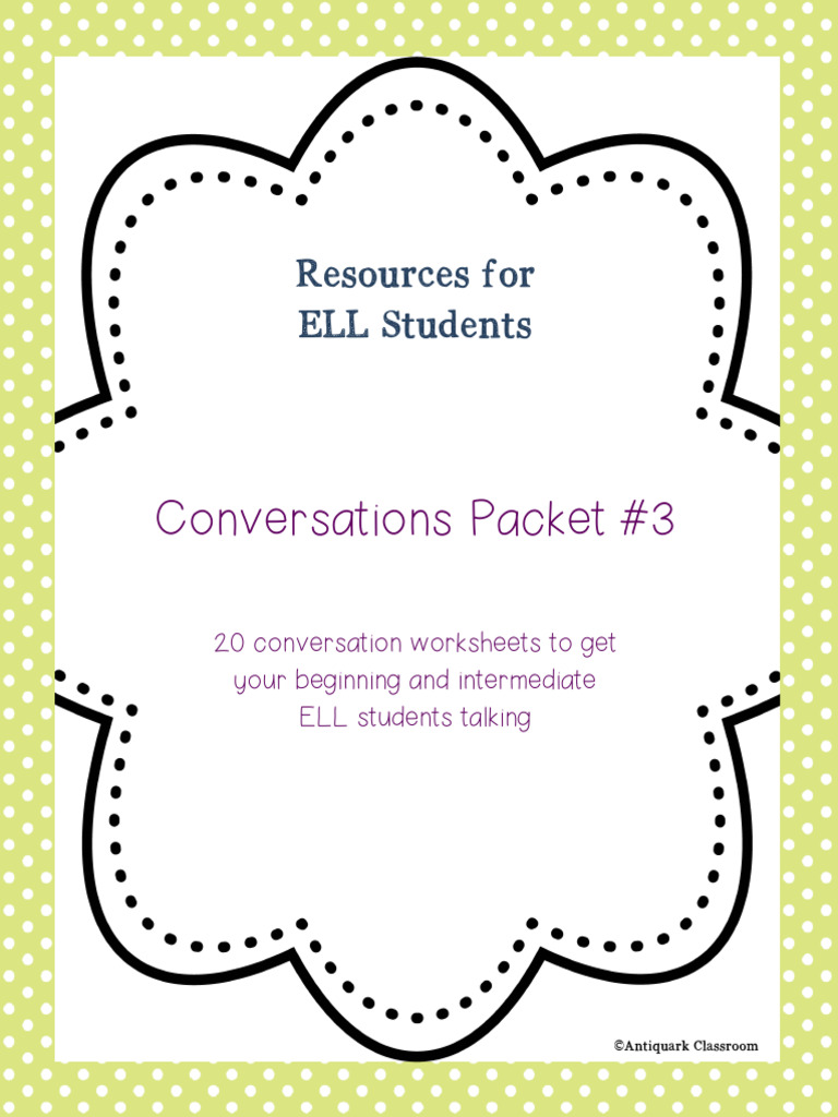 Conversations Packet #3: Resources For ELL Students | PDF