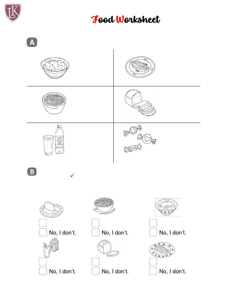 Food Worksheet | PDF