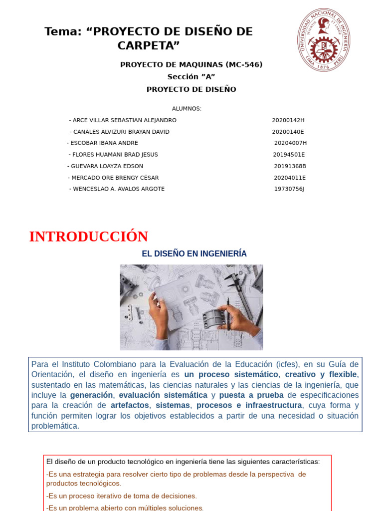 Proyecto de Diseño de Carpeta - Uni | PDF