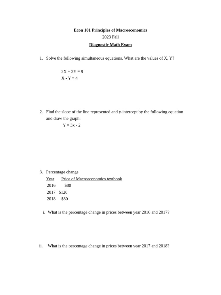 Math Review - Questions | PDF
