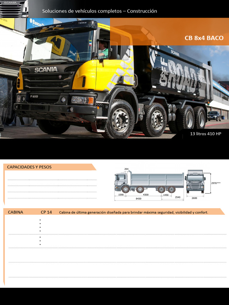 Scania p410cb 8x4 - Construcción Baco (2014) | PDF