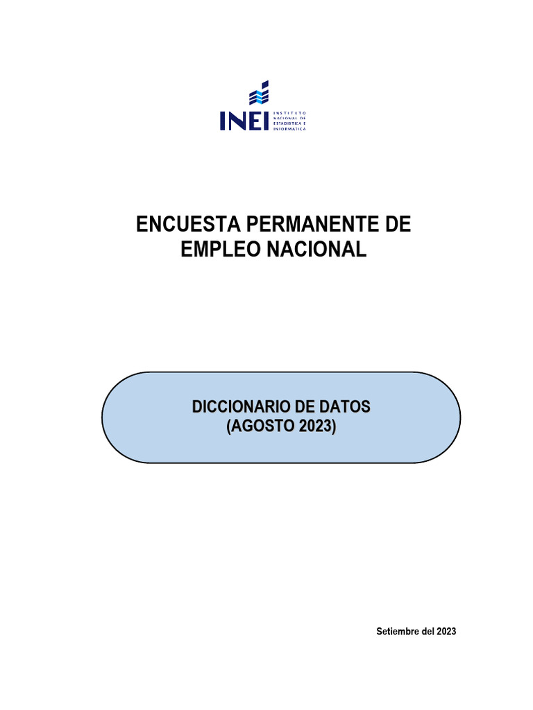 Diccionario INEI 2023 TRABAJO | PDF