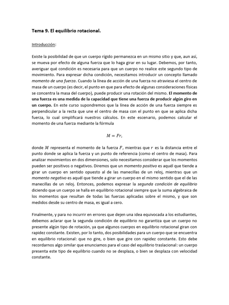 El Equilibrio Rotacional | PDF