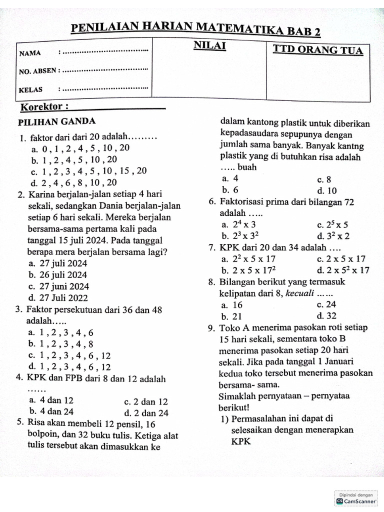 Uh MTK Bab 2 (Bagian 1) | PDF