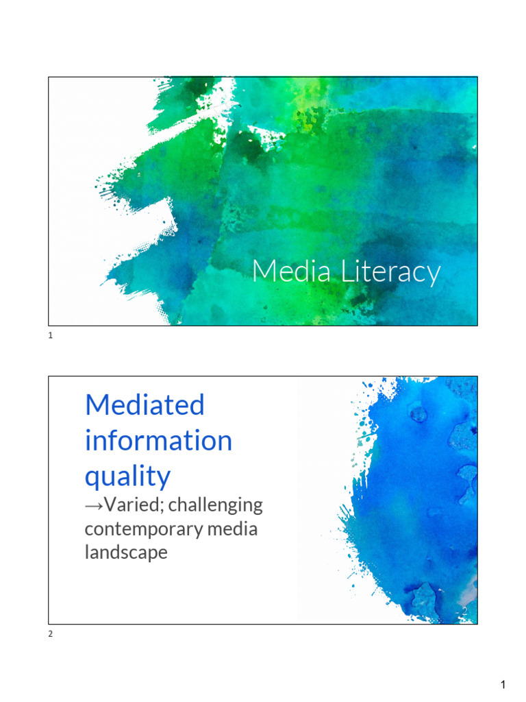 Media Literacy Slides | PDF