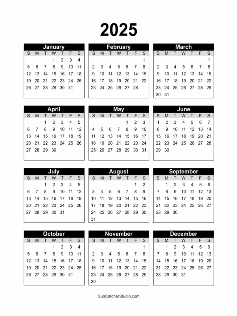 Printable Calendar 2025 DDDDDD 010101 | PDF