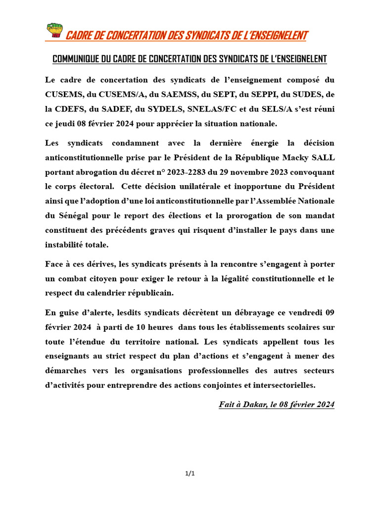 Cadre de Concertation1 | PDF