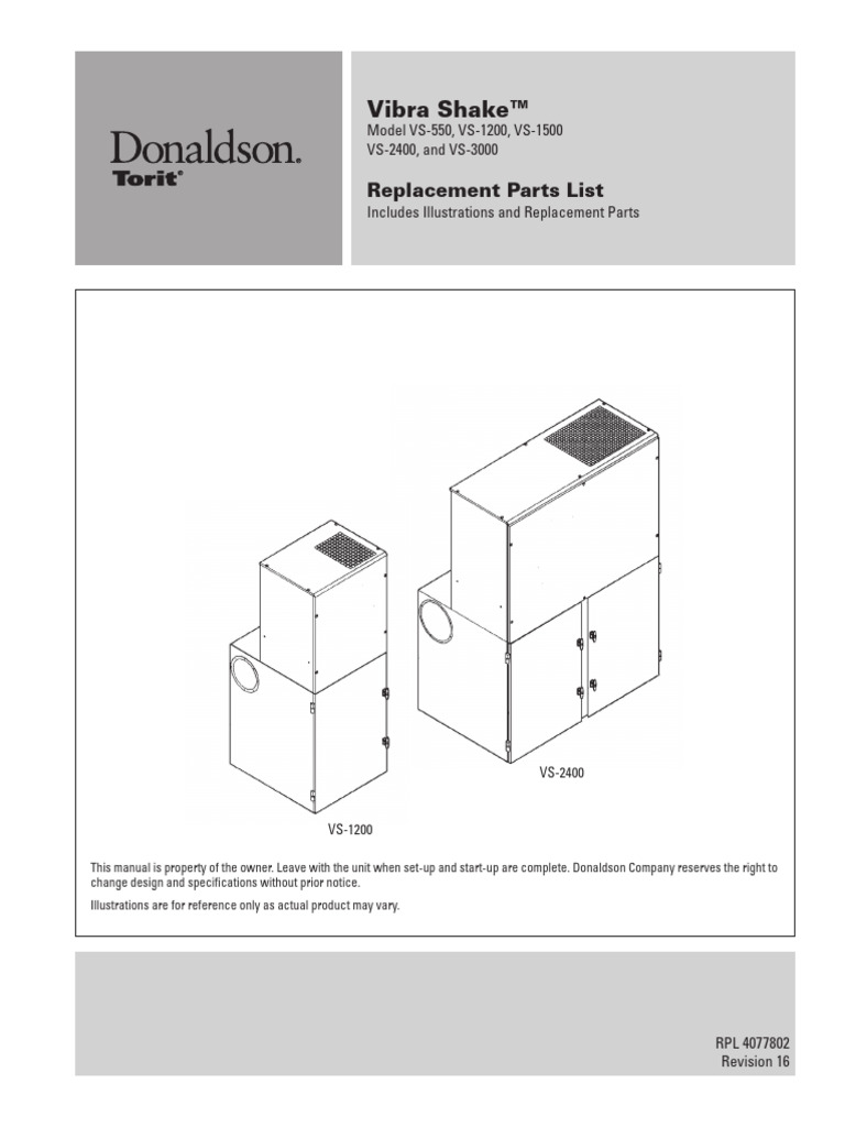 DT Vibra Shake Replacement Parts List | PDF