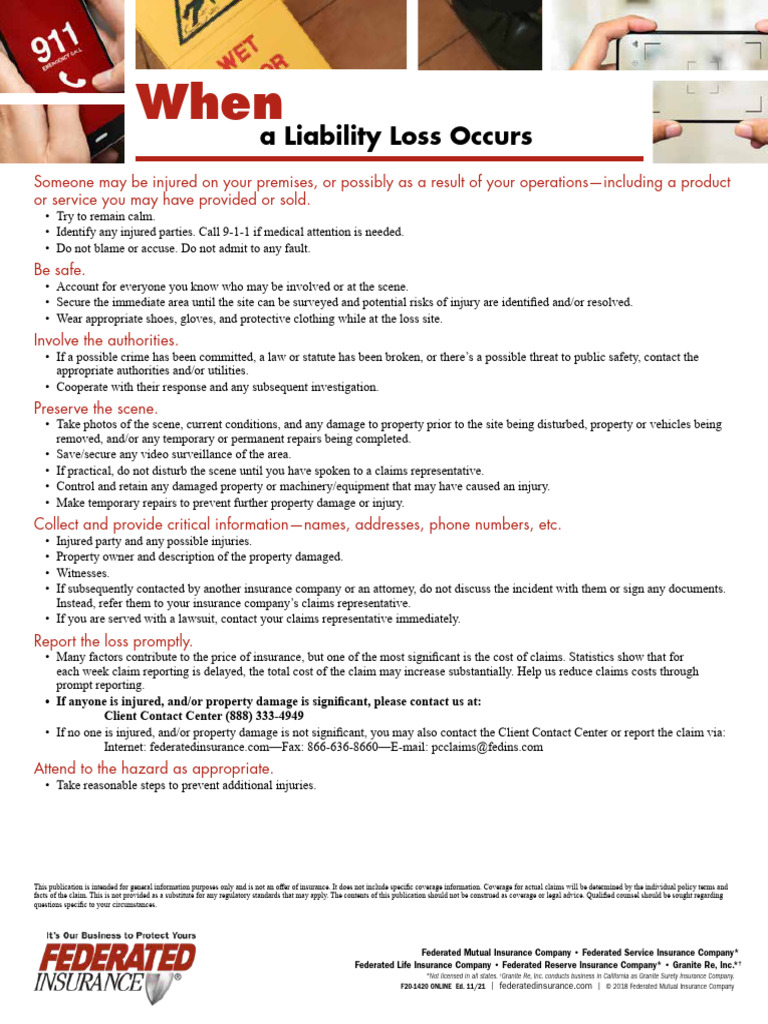 When A Premise Liability Loss Occurs | PDF