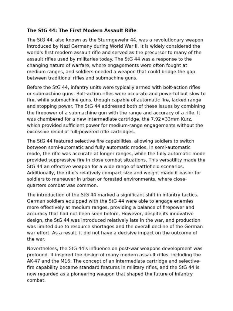 The STG 44 | PDF