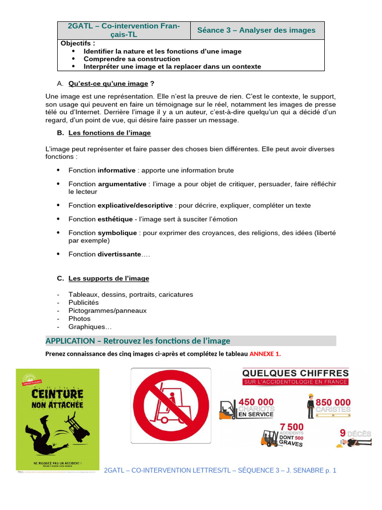 2GATL - Co-Intervention Français - Séance 3 - Analyse D'image | PDF