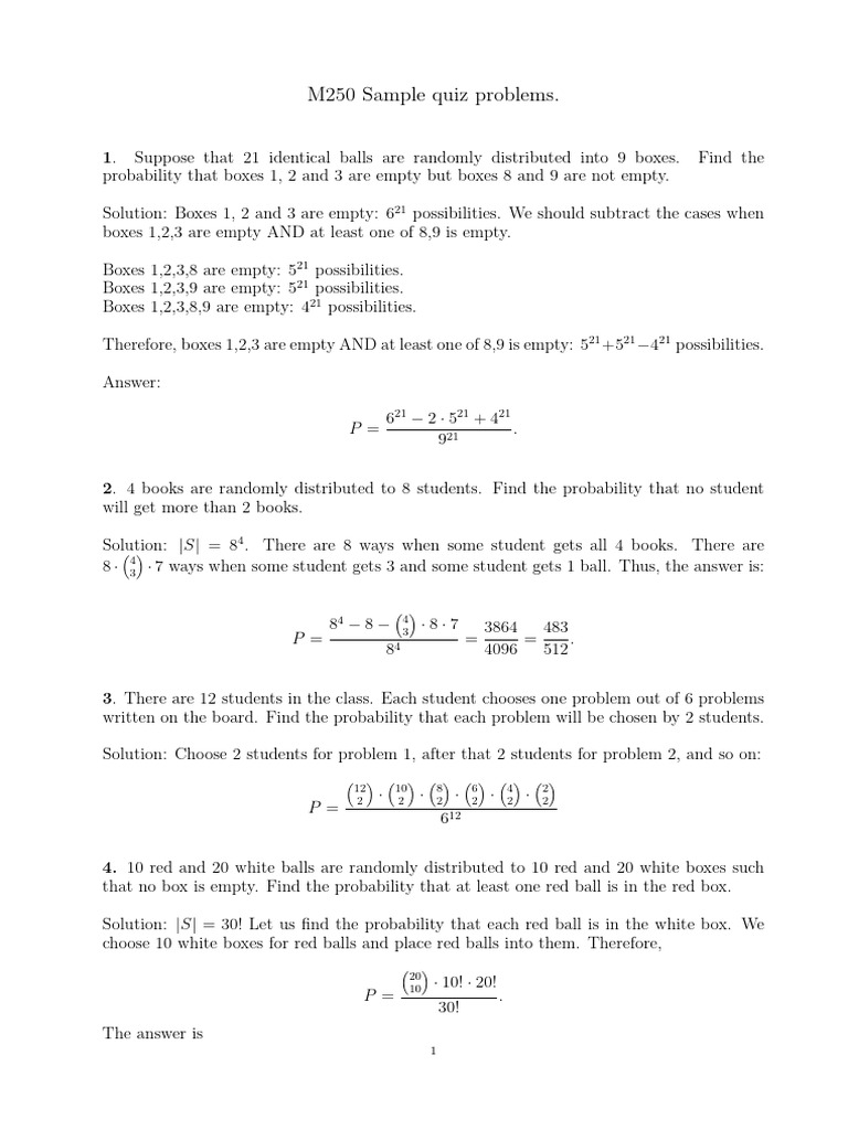 Sample Quiz Problems | PDF