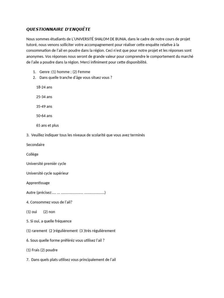 Questionnaire - Wps Office | PDF