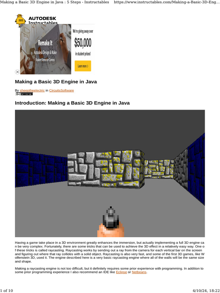Making A Basic 3D Engine in Java 5 Steps - Instructables | PDF