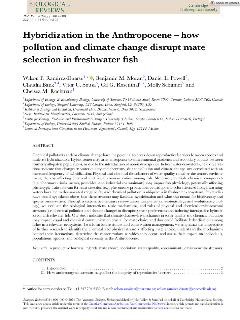 Hybridization in The Anthropocene - How Pollution and Climate Change ...