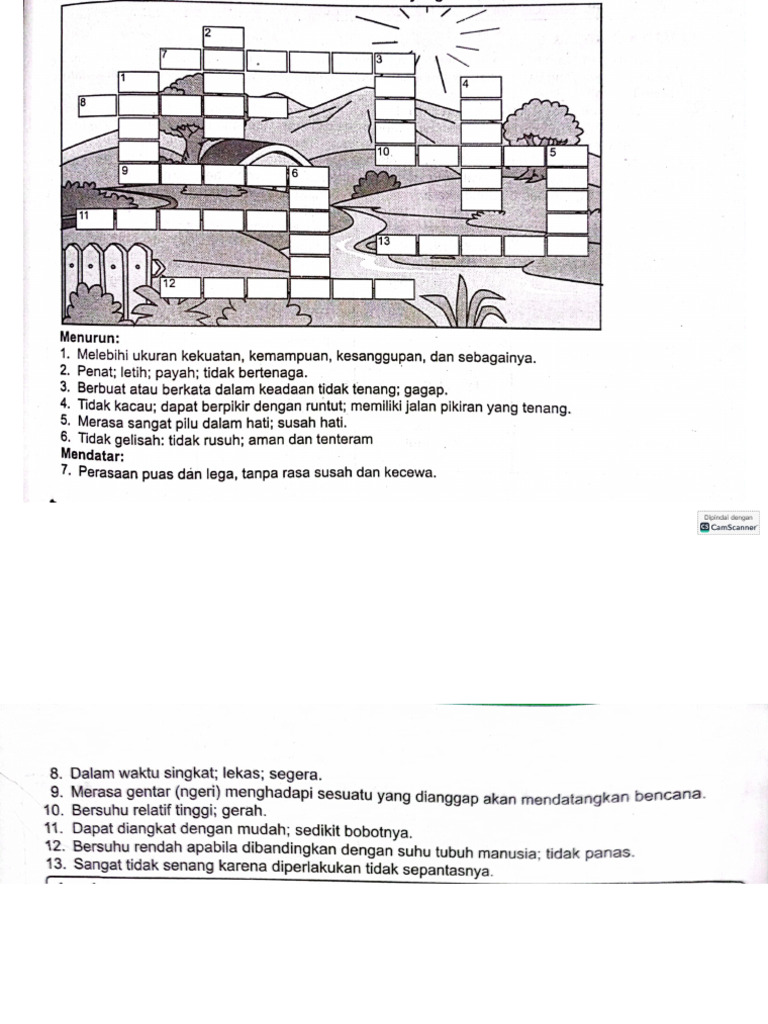 Soal Teka Teki Silang Bahasa Indonesia Kelas 5 | PDF