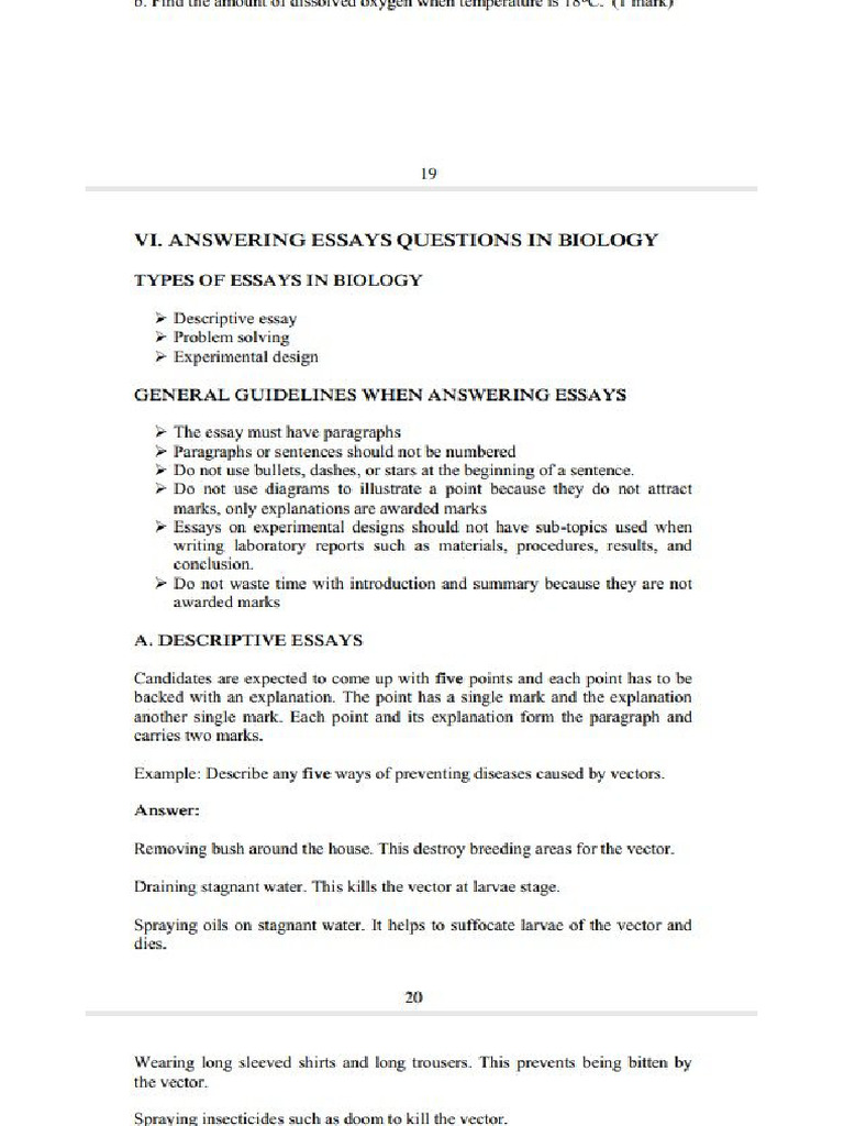 How To Write Biology Essay | PDF